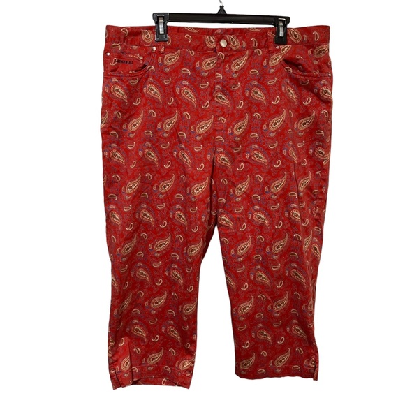 Lauren Ralph Lauren | Pants & Jumpsuits | Vintage Lauren Jeans Co Ralph Lauren Red Paisley Capri ...